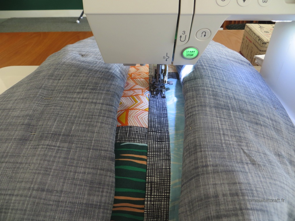 Matelassage libre sur patchwork moderne