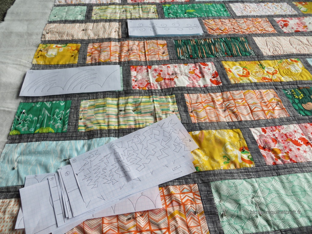 Matelassage libre sur patchwork moderne