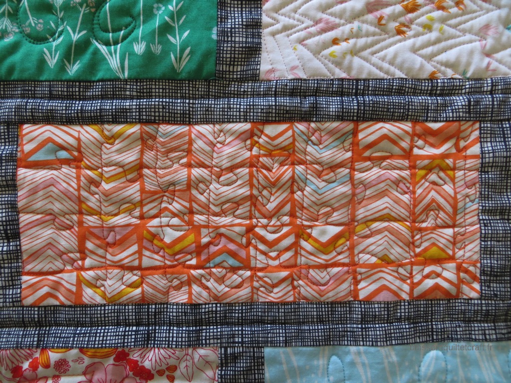 Matelassage libre sur patchwork moderne