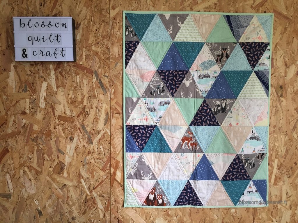 Quilting simple sur un patchwork triangle